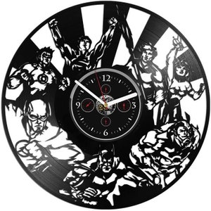 DC Legends Vinyl Record Large Wall Clock DC Characters Unique Decor for ...