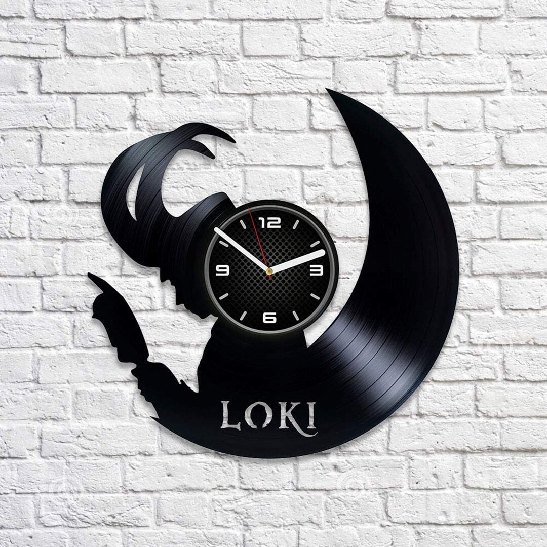 Loki Vinyl Record Black Wall Clock Loki Wall Art Minimalist - Etsy