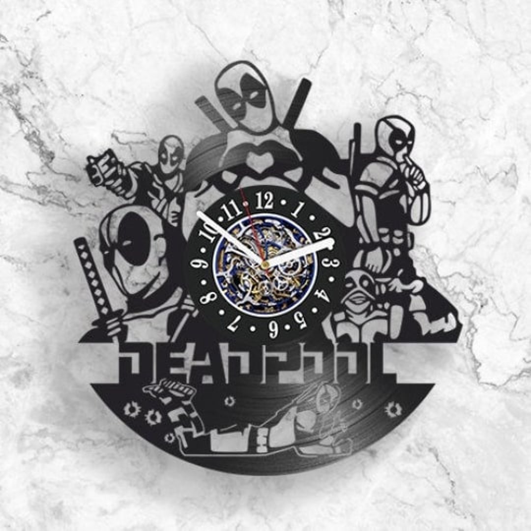Deadpool Superhero Vinyl Record Large Clock Modern Art for Men Room ...