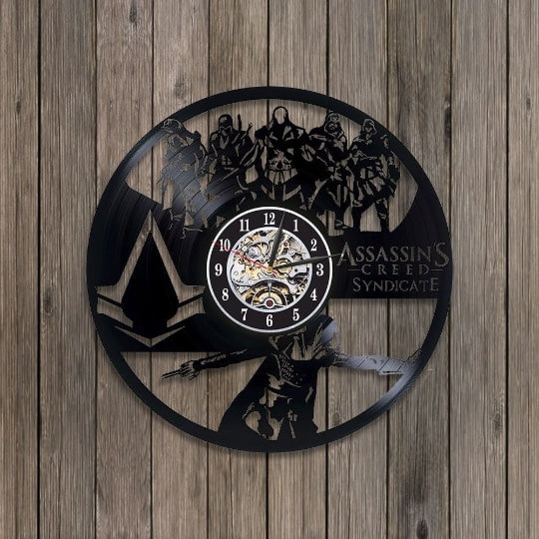 Video Game Vinyl Record Large Clock Original Wall Art for Gamer Vintage ...