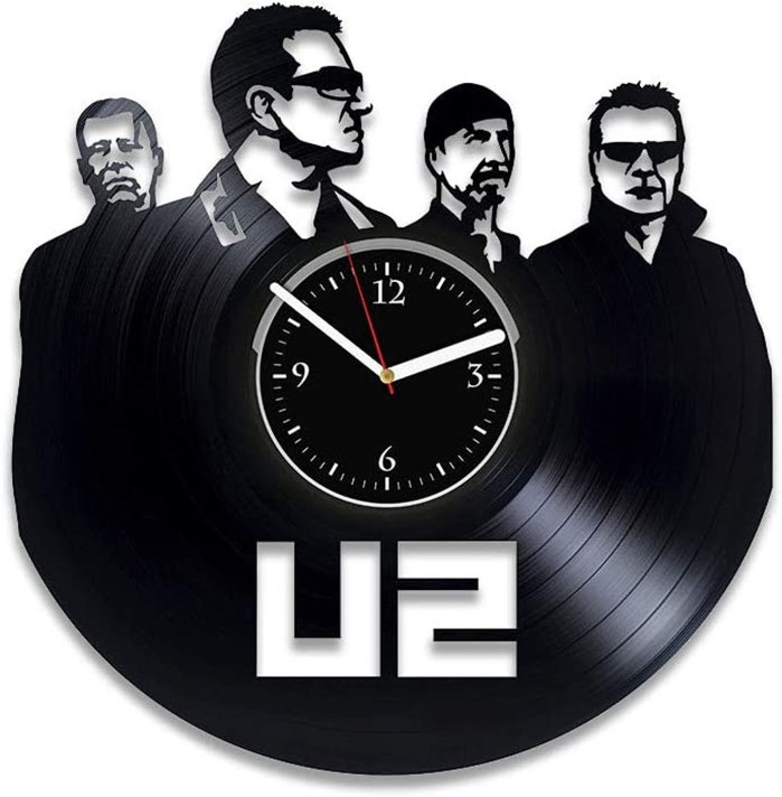 U2 Vinyl Record Wall Clock / Bono Art / Bono Decor / U2 Rock Band / U2 ...
