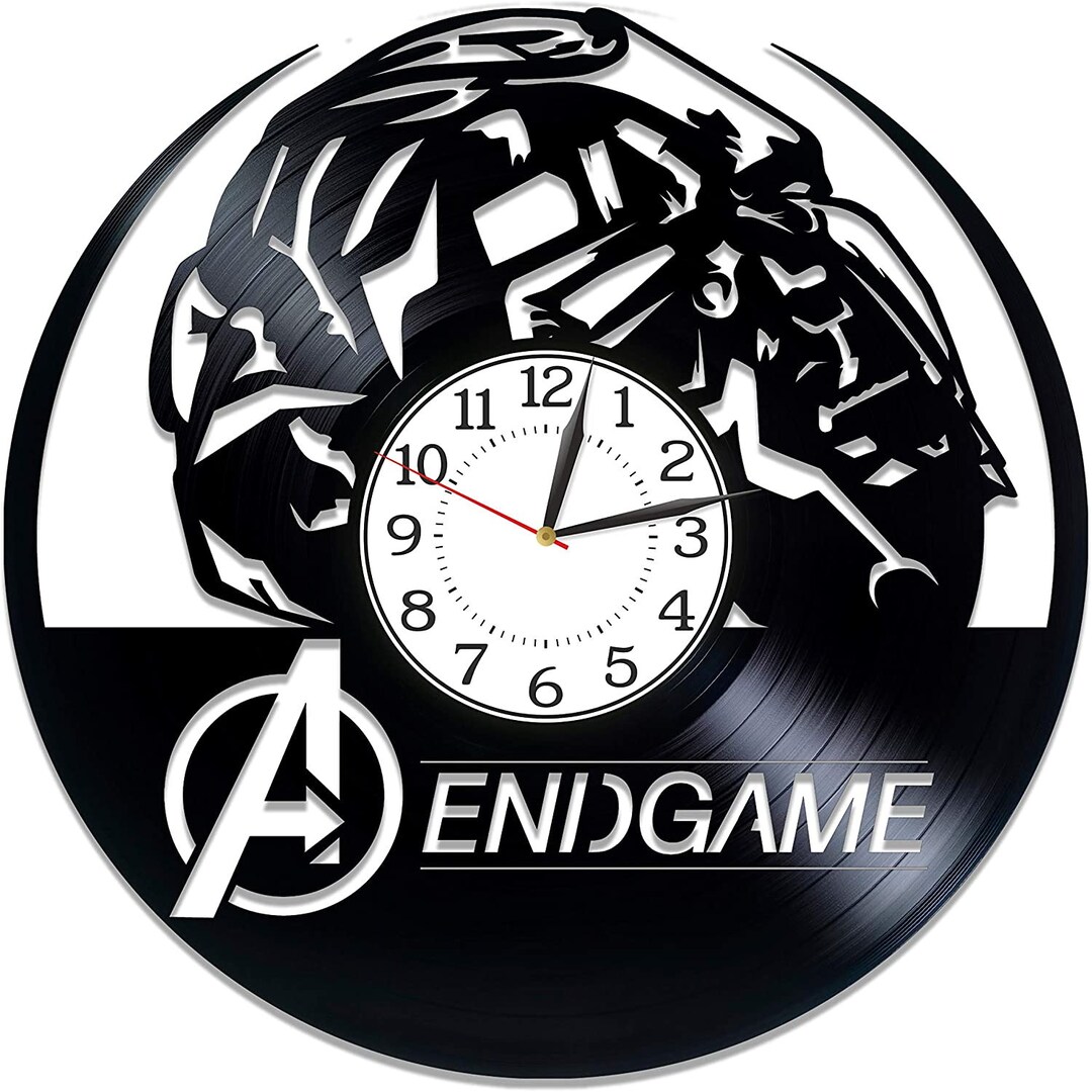Avengers Vinyl Record Round Wall Clock Marvels Gift for Man Unusual Room Decor for Home ...