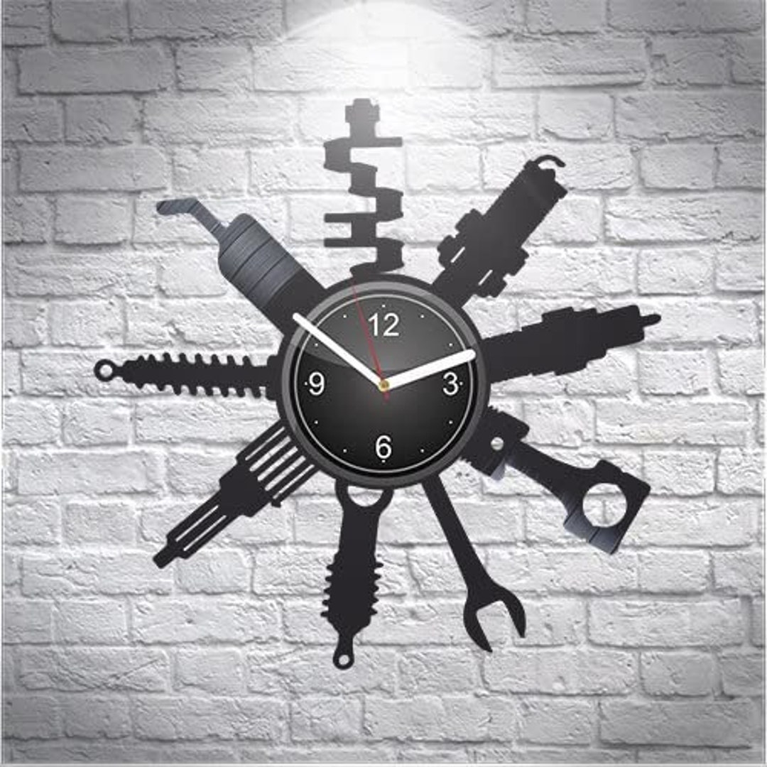 Mechanic Tools Vinyl Record Wall Clock Mechanic Artwork Wall Decor for ...