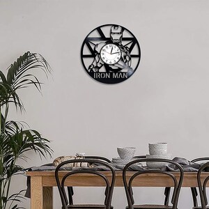 Iron Man Vinyl Record Round Wall Clock Marvels Artwork Superhero Gifts ...