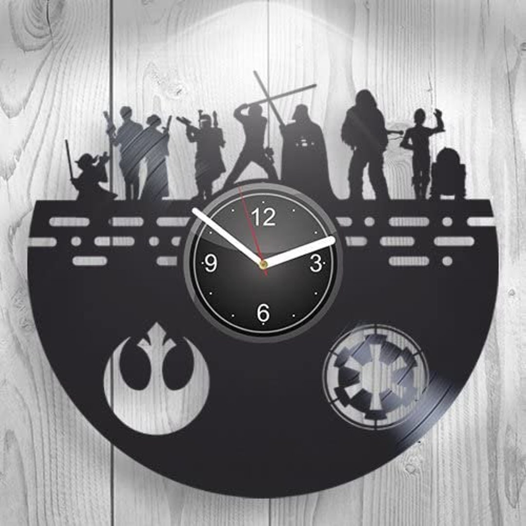 Star Wars Characters Vinyl Record Clock Gift for Movie Lover Vintage ...