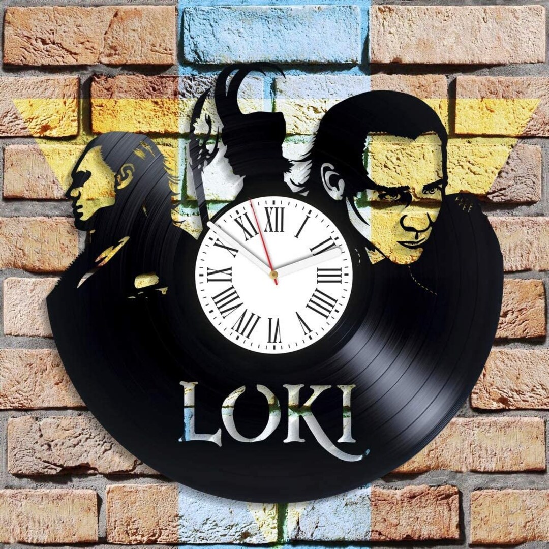 Marvels Characters Vinyl Record Black Wall Clock Loki Wall Art Original ...