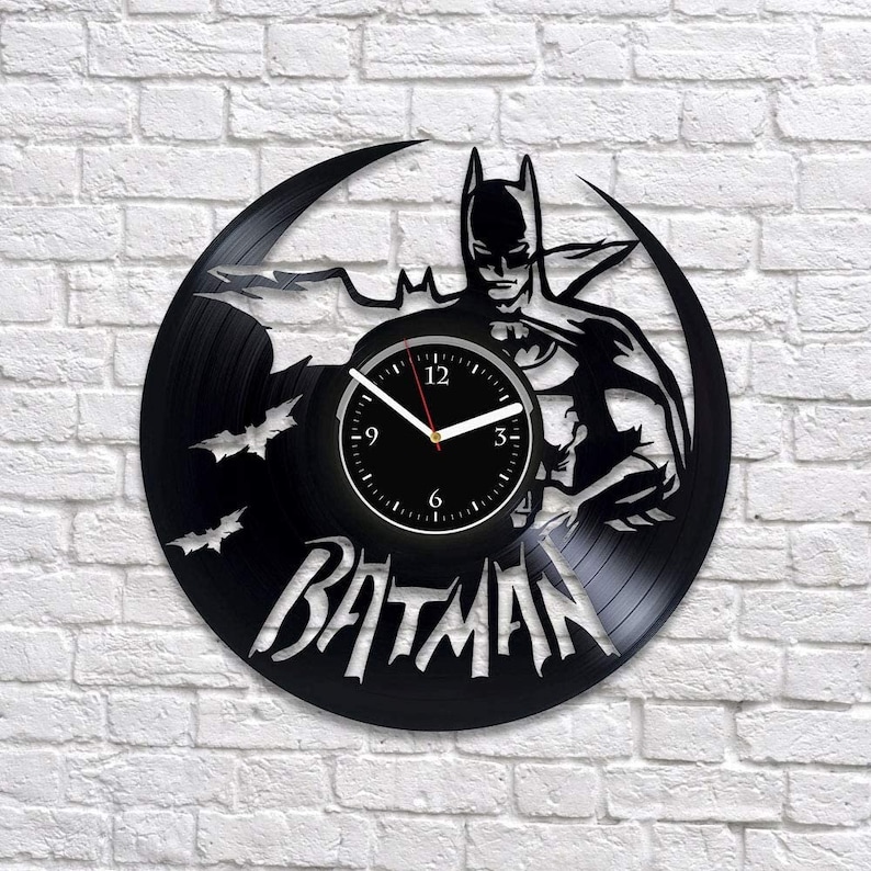 Dark Knight Vinyl Record Silent Clock DC Comics Wall Art - Etsy