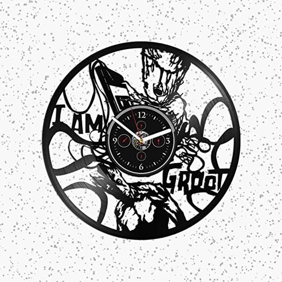 I Am Groot Vinyl Record Wall Clock Guardians of the Galaxy Art Funny ...