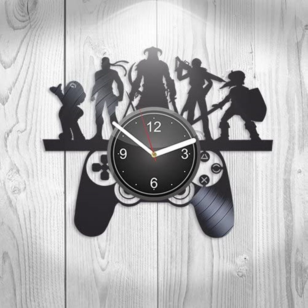 Video Game Characters Vinyl Record Unique Wall Clock Laser Cut Art ...