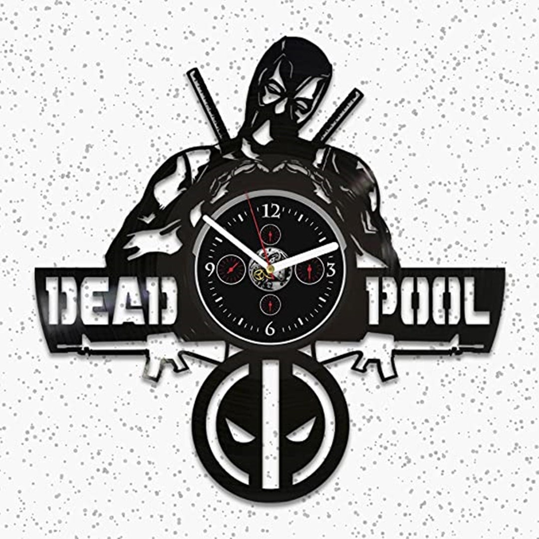 Marvels Super Hero Vinyl Record Laser Cut Wall Clock Deadpool Artwork ...