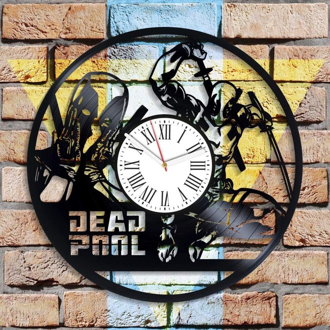 Superhero Vinyl Record Silent Wall Clock Deadpool Room Decor Original ...