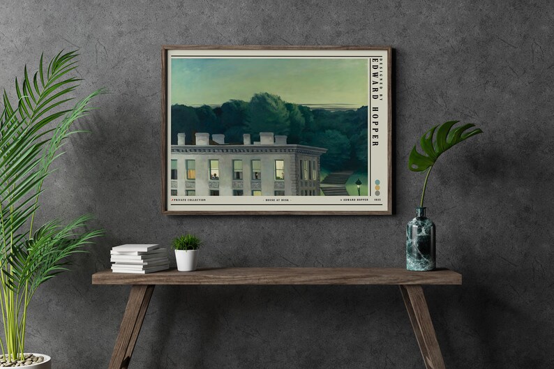 Edward Hopper Art House at Dusk 1935 Poster Exhibition Poster Vintage ...