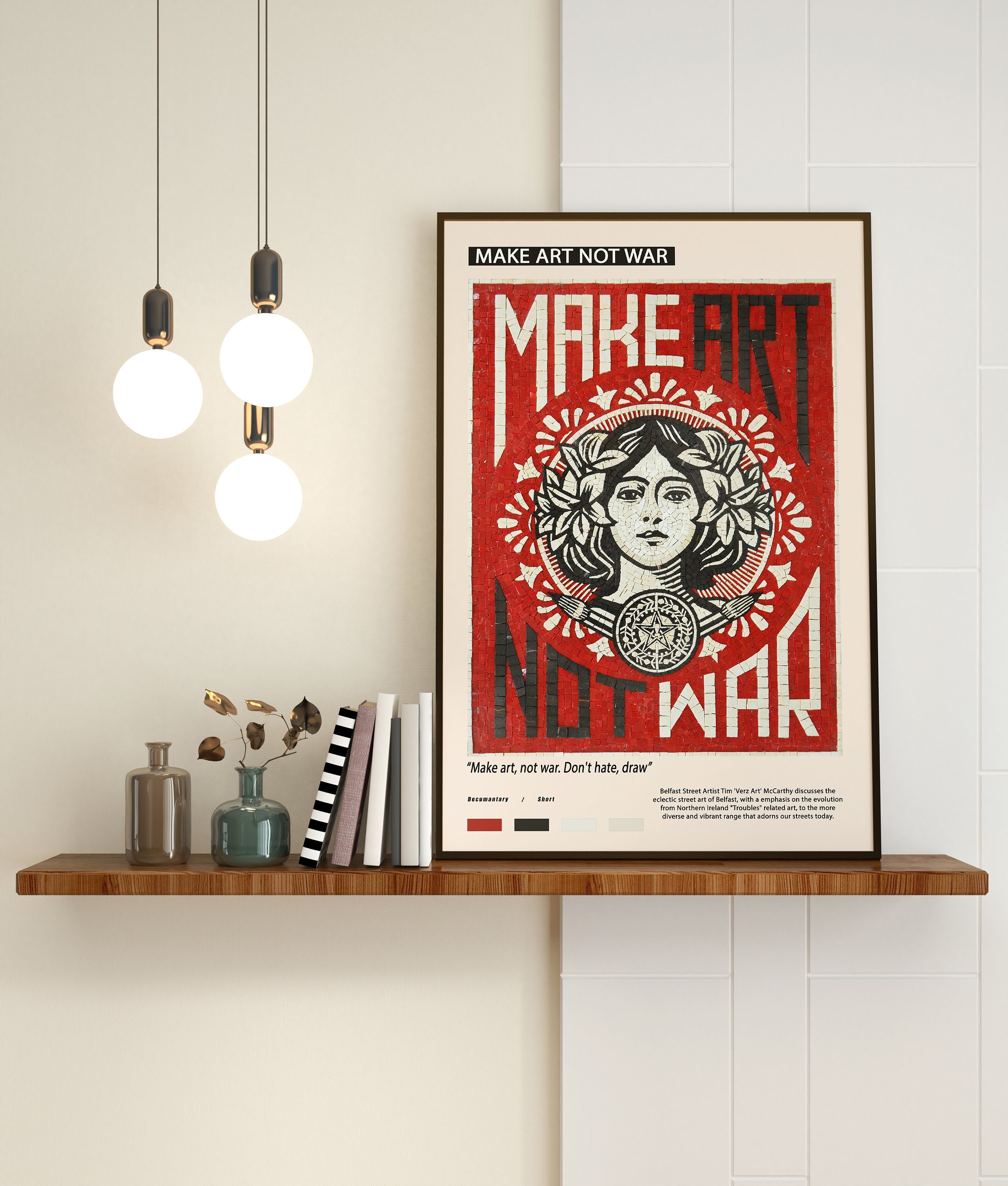 Make Art Not War Poster Peace Quote Poster Shepard Fairey - Etsy