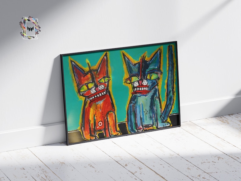 Jean Michel Basquiat Basquiat Print the Cat street Art - Etsy