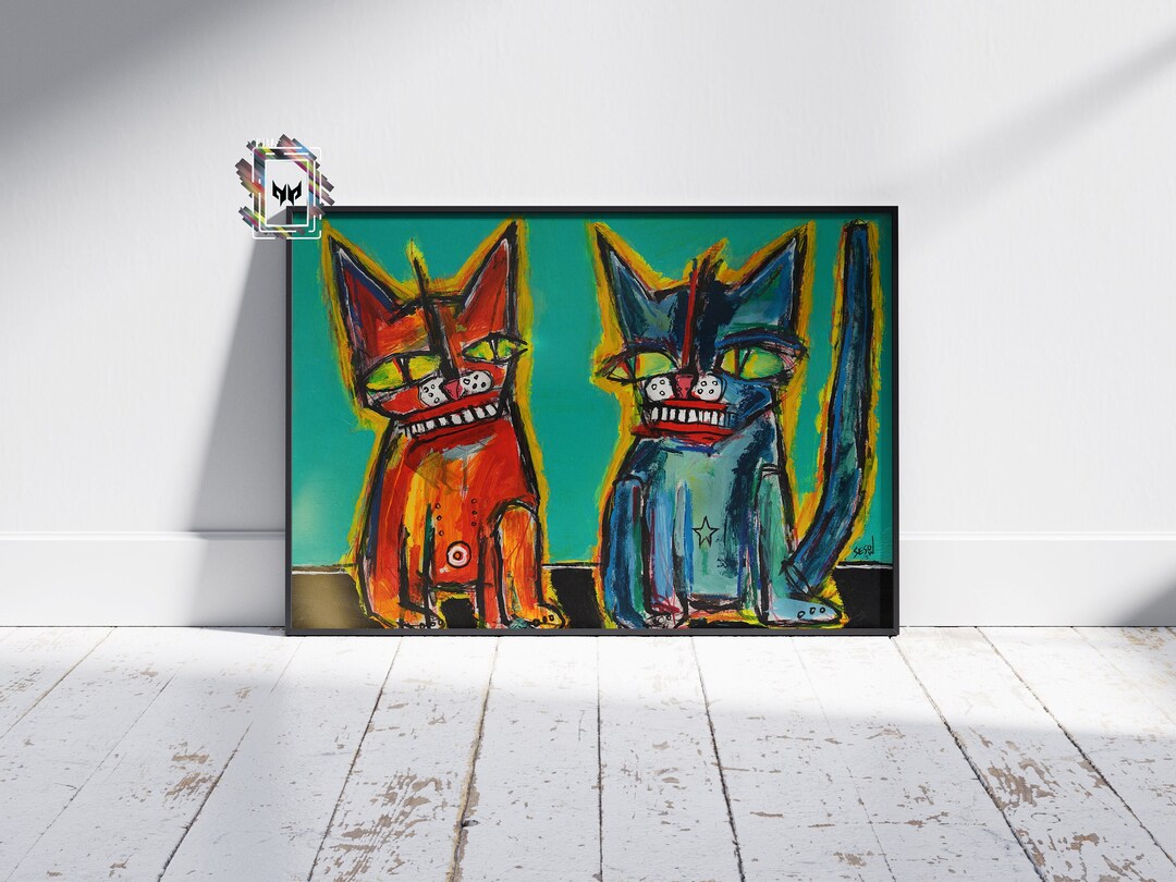 Jean Michel Basquiat Basquiat Print the Cat street Art - Etsy