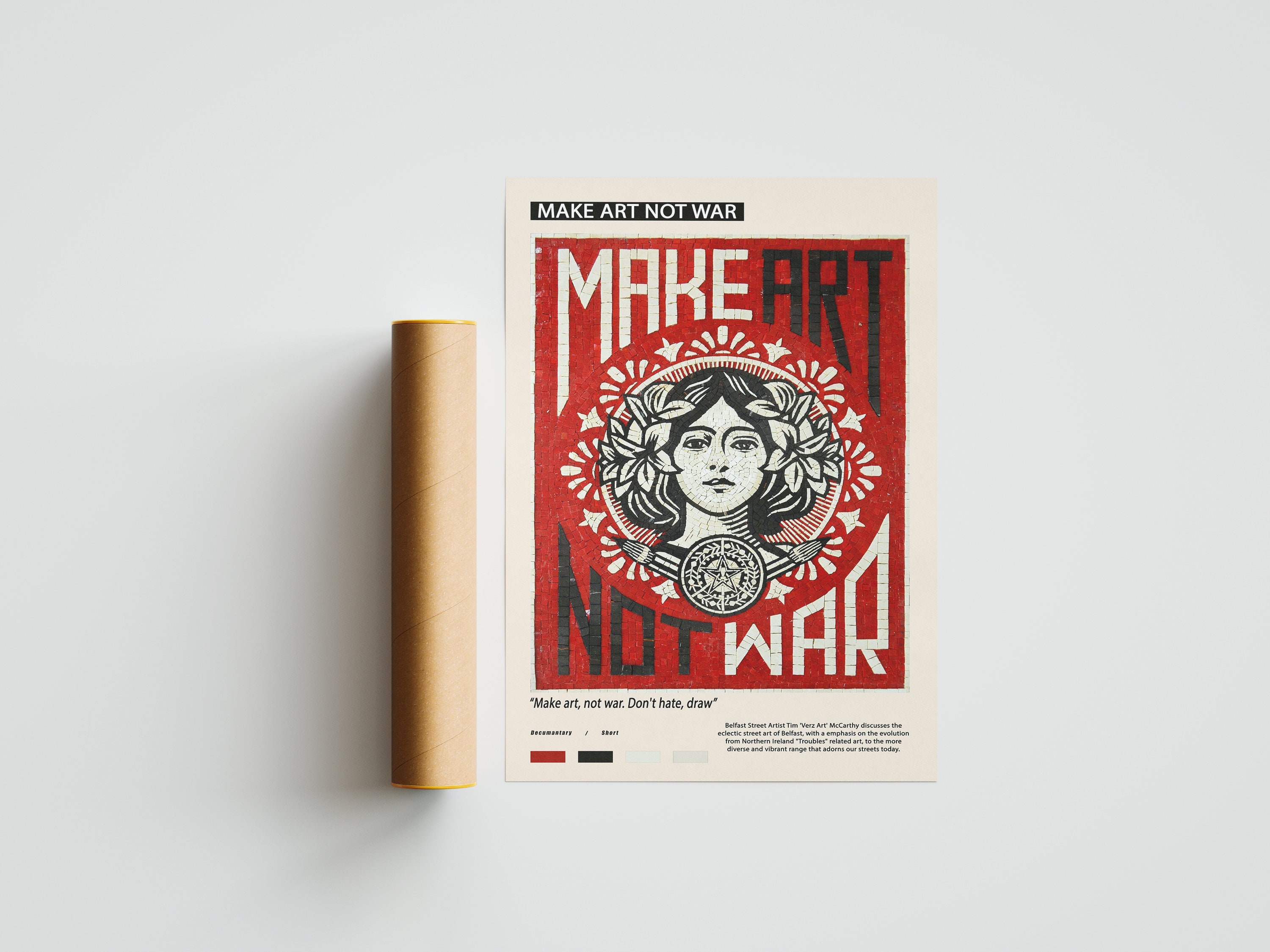 Make Art Not War Poster Peace Quote Poster Shepard Fairey - Etsy
