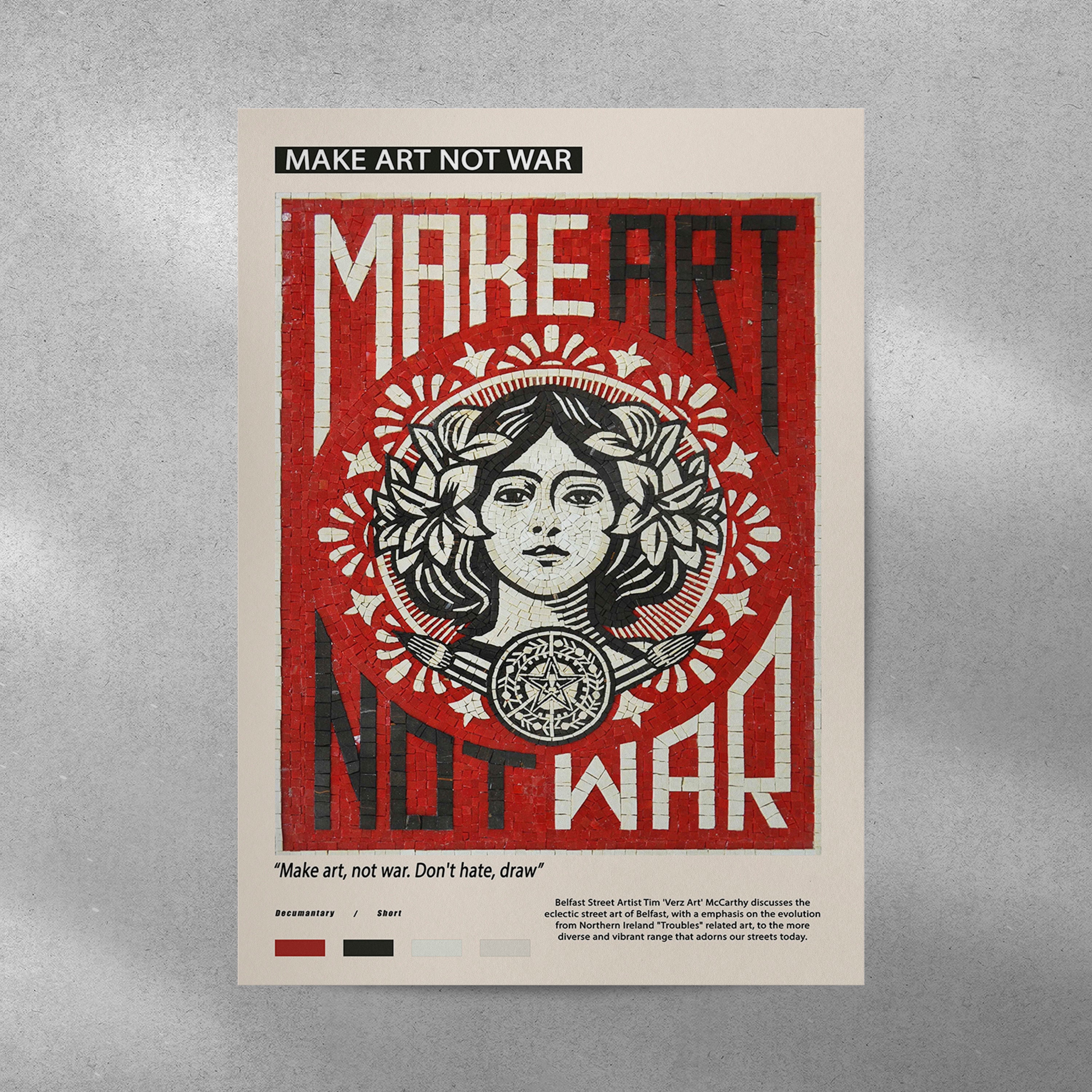 Make Art Not War Poster Peace Quote Poster Shepard Fairey - Etsy