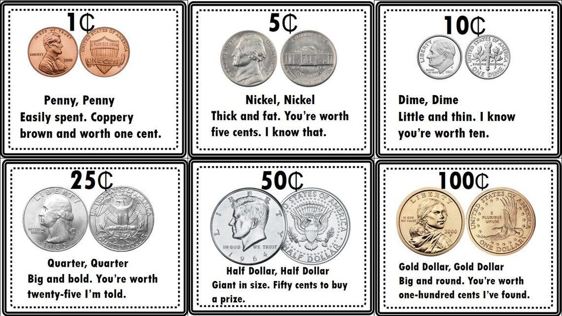 Coin Sorting Activity-6 US Coins - Etsy