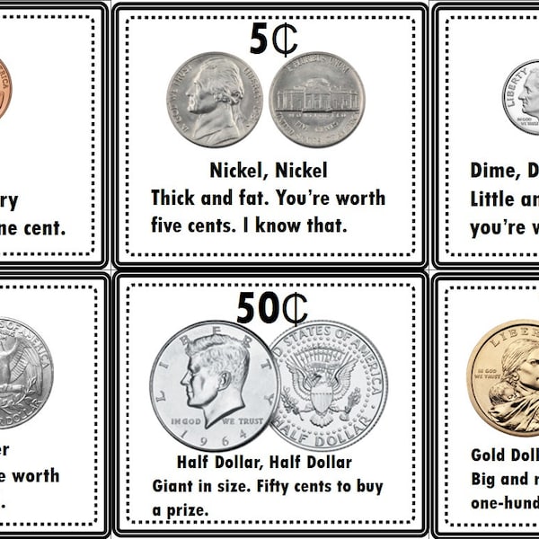 Coin Sorting Activity-6 US Coins - Etsy