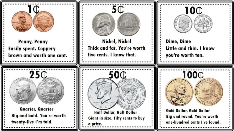 Coin Sorting Activity-6 US Coins - Etsy