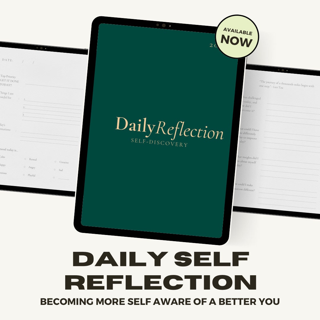 Daily Self Reflection Journal for Goodnotes, Journal, Self Care Journal ...