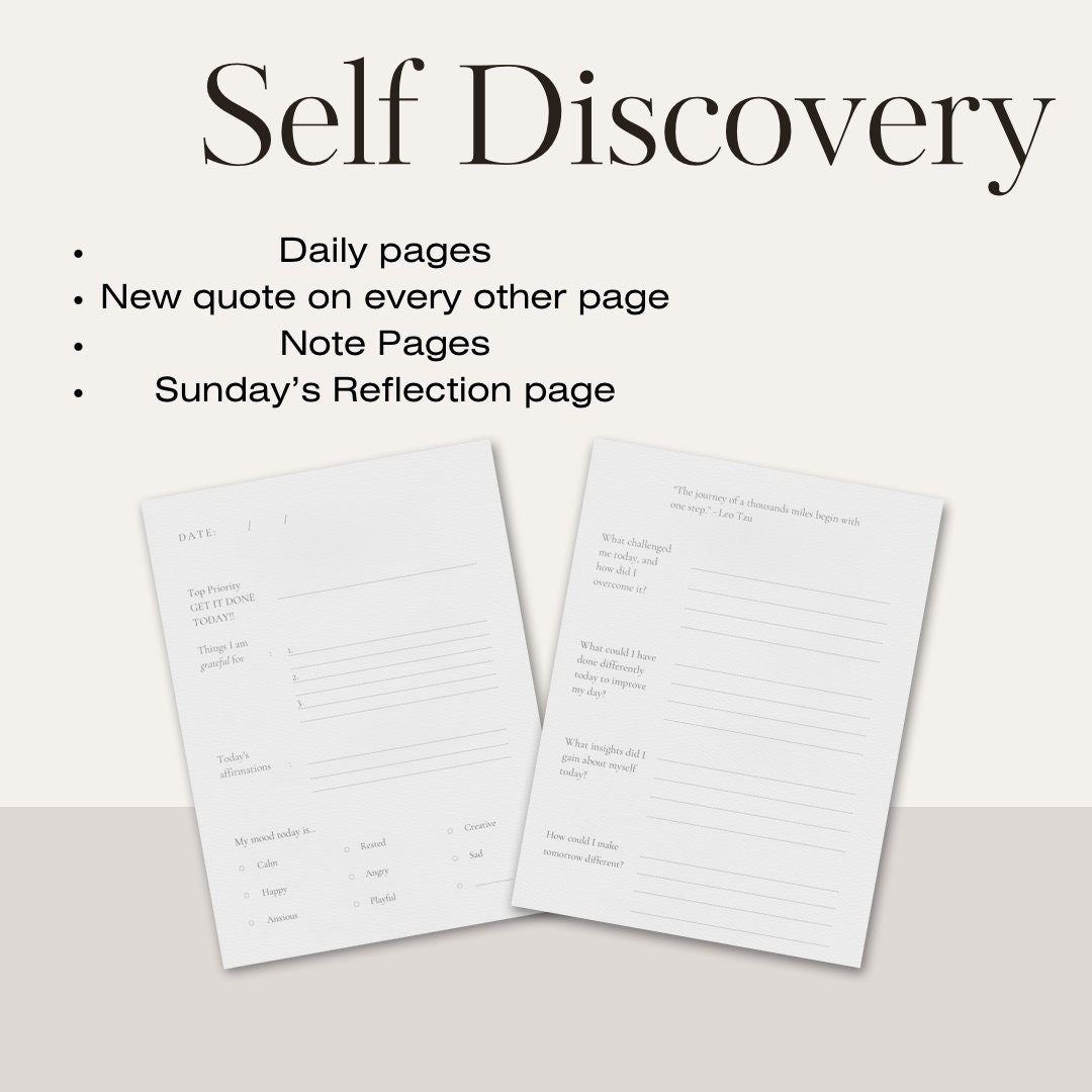 Daily Self Reflection Journal for Goodnotes, Journal, Self Care Journal ...