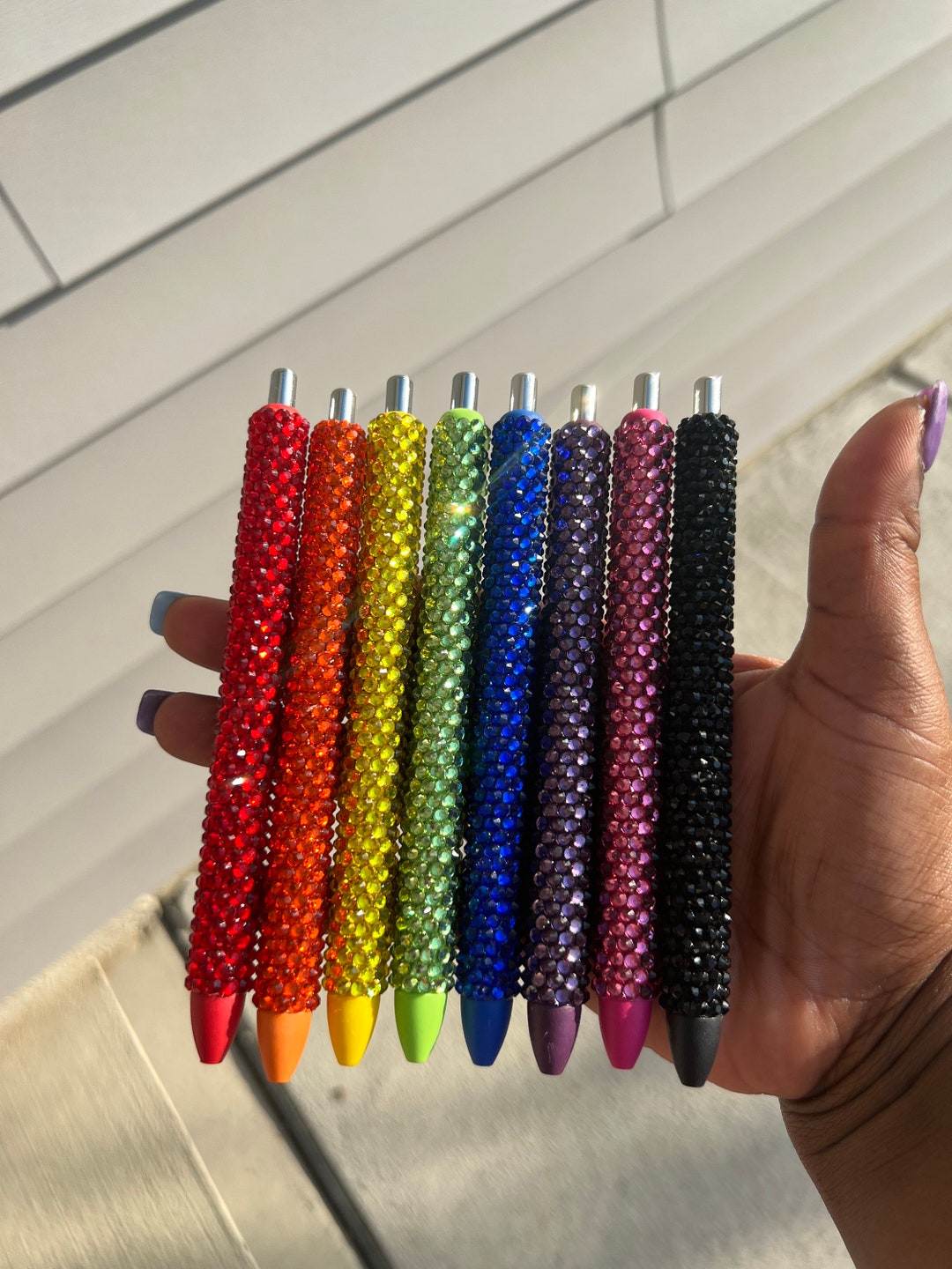 Classic Rainbow Custom Rhinestone Pens - Etsy