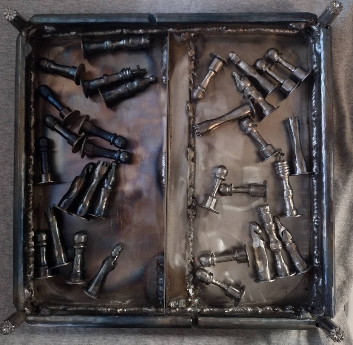 Hand Crafted, Welded and Heat Treated Metal Chess Board - Etsy