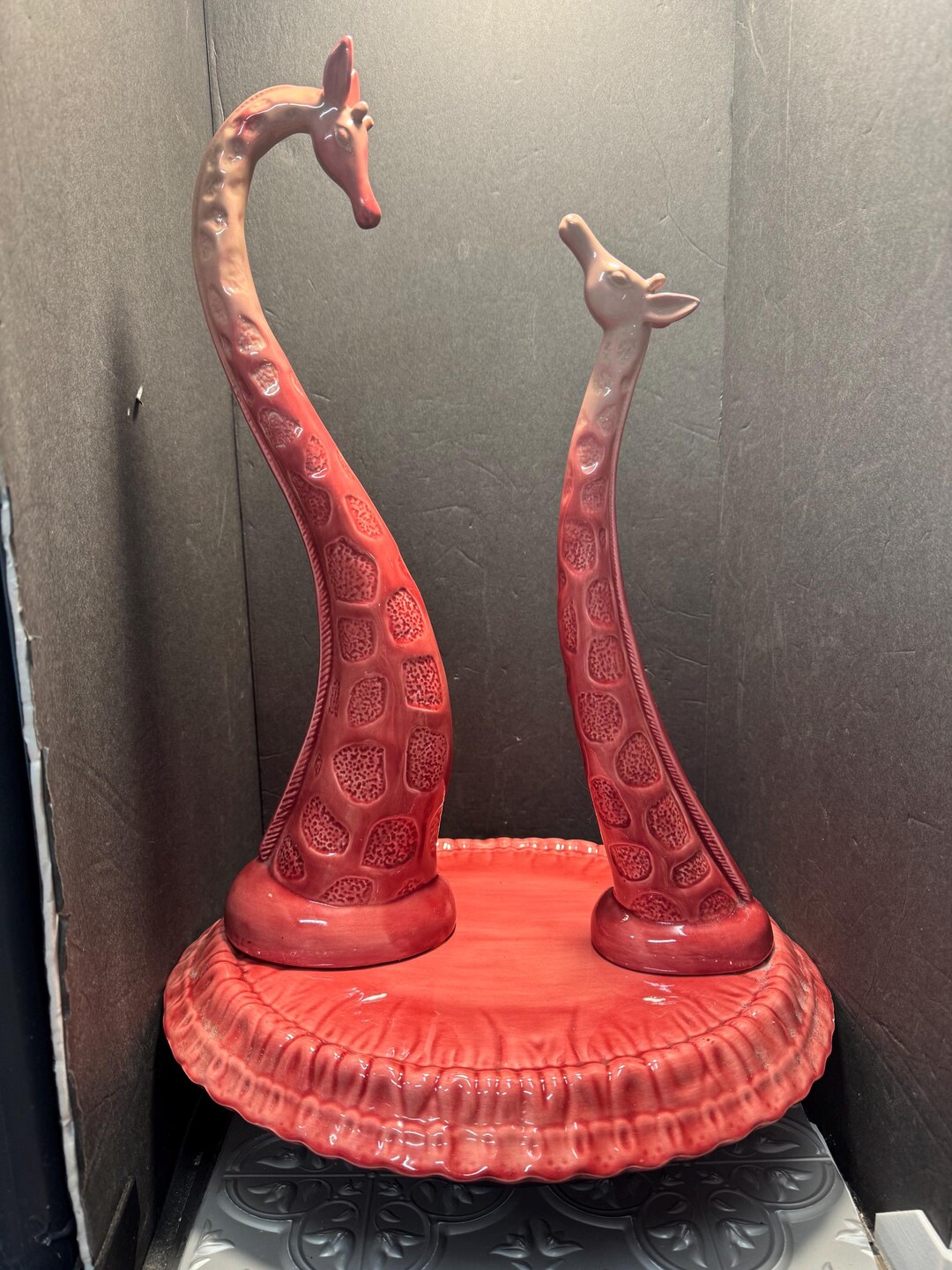 Large Vintage Beautiful MCM Vintage Pink Giraffe Centerpiece Statue 17 ...