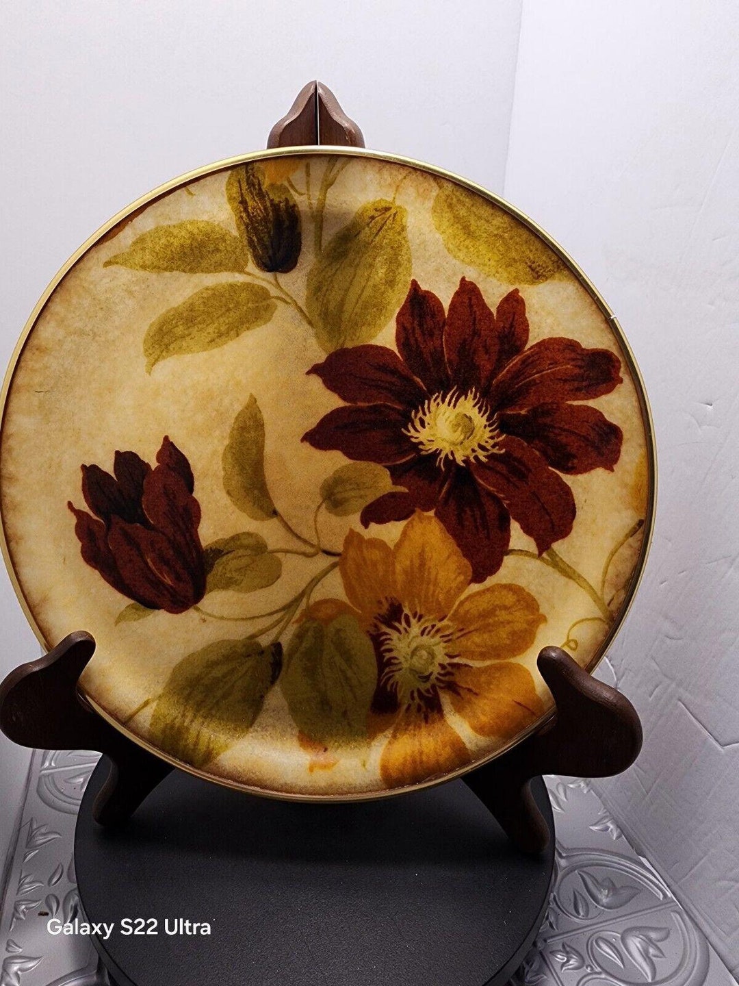 Vintage Arnold Designs Fibreglass Drinks Tray With Floral Design ...
