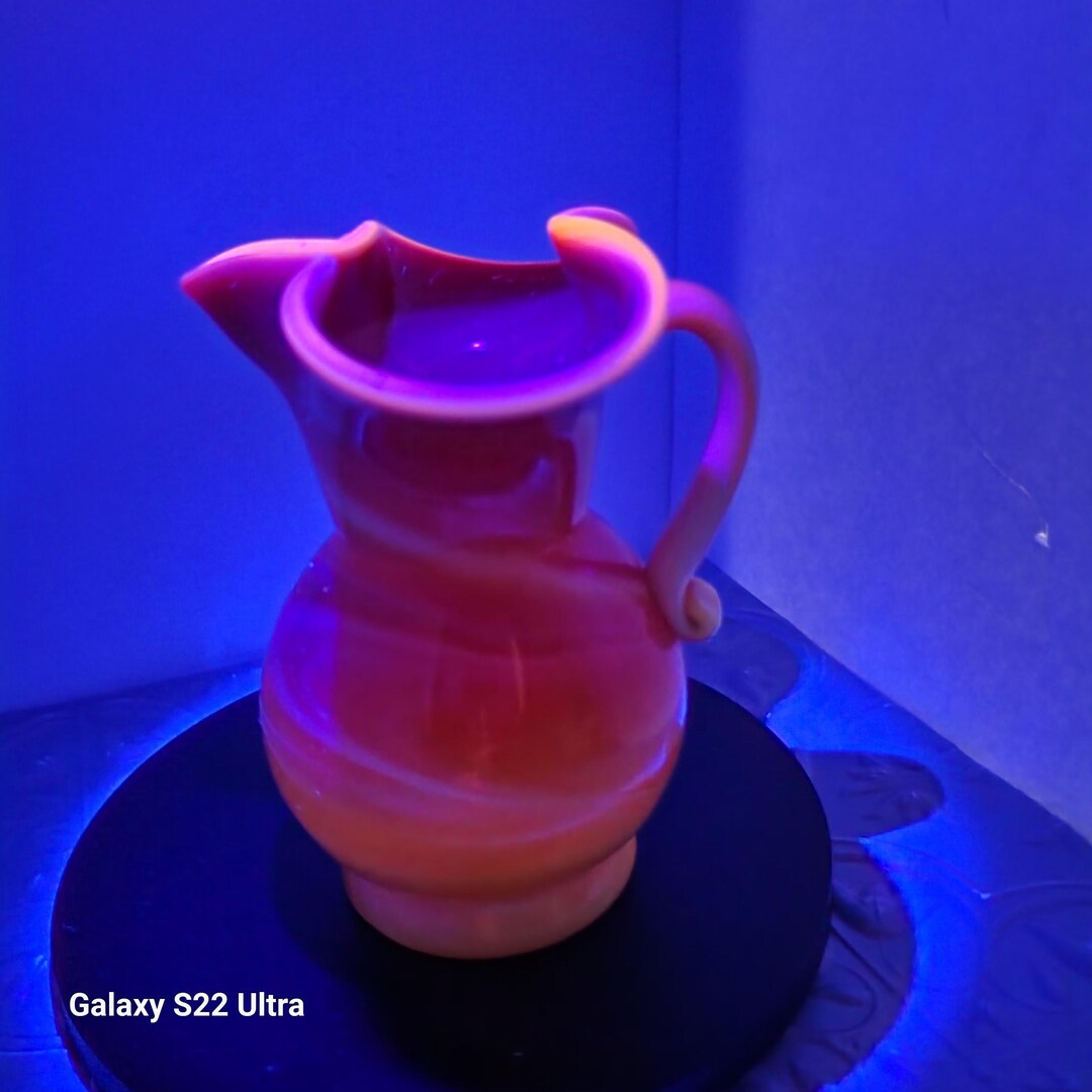 Vintage Red,orange Slag Glass Pitcher Glows - Etsy