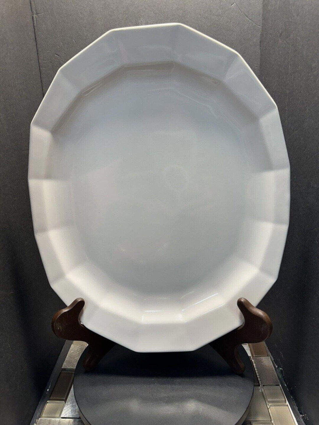 Harkerware Heritance White 11" Oval Platter Multisided Harker Ironstone ...