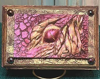 Purple Dragon's Eye Box: Wood Burned, Decorative, Fantasy Trinket Box ...