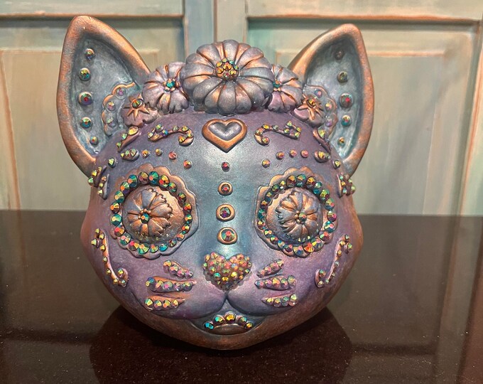 Cat Sugar Skull- Day of the Dead - Etsy
