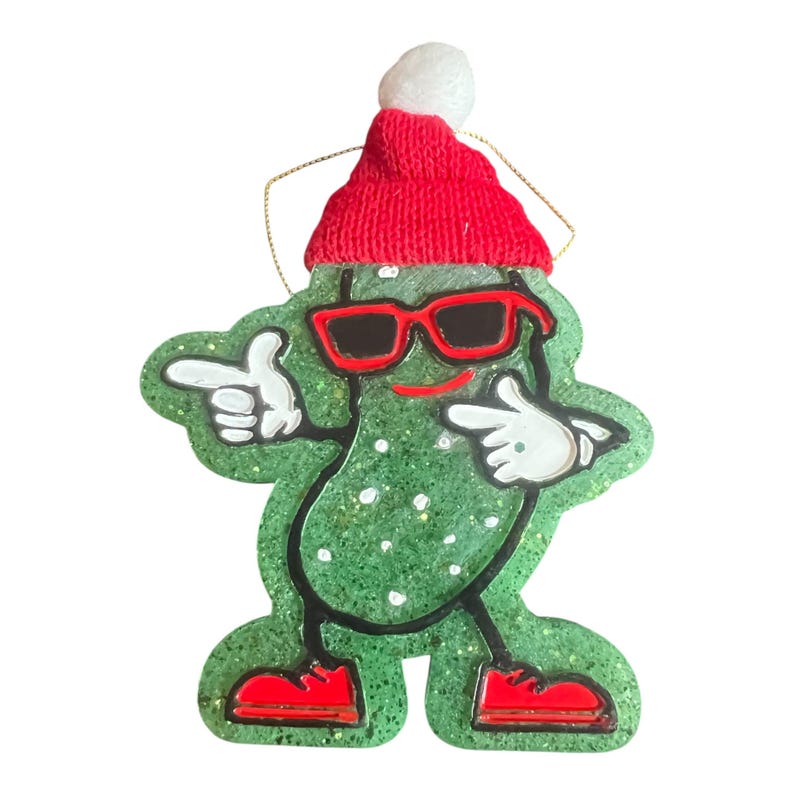 Sparkly Pickle Christmas Ornament, Hand-poured Resin - Etsy