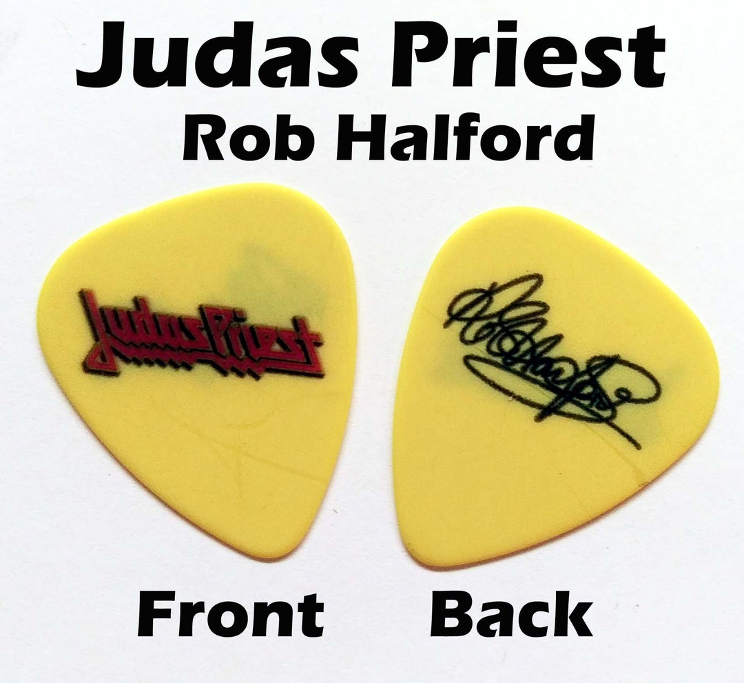 Judas Priest Rob Halford Classic Rock Band Artist Signature Guitar Pick ...