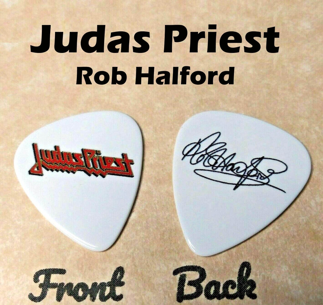 Judas Priest Rob Halford Classic Rock Band Artist Signature Guitar Pick ...