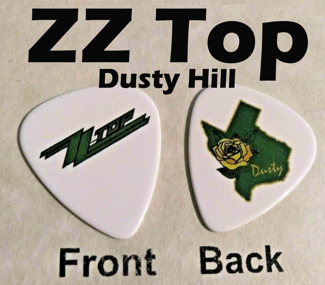 ZZ Topp Dusty Classic Rock Band Artist 2-sided Signature Guitar Pick ...