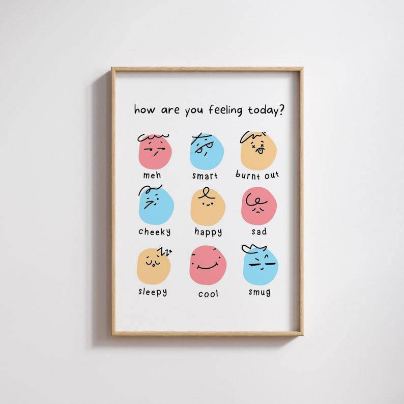 Funny Emotions Chart, How Are You Feeling Poster, Emotional Support ...