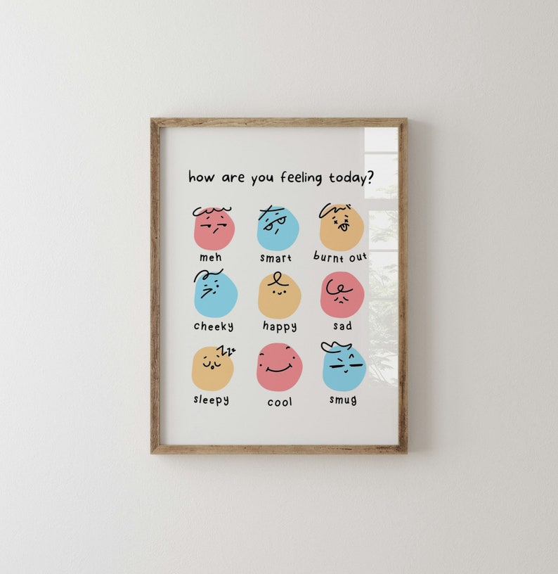 Funny Emotions Chart, How Are You Feeling Poster, Emotional Support ...