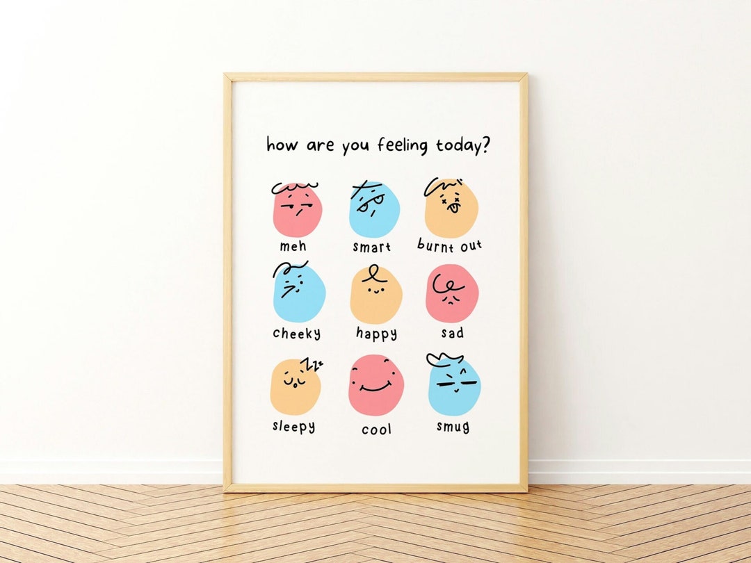 Funny Emotions Chart, How Are You Feeling Poster, Emotional Support ...