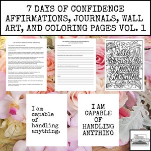 7 Days of Self-confidence Affirmations Journals Wall Art - Etsy