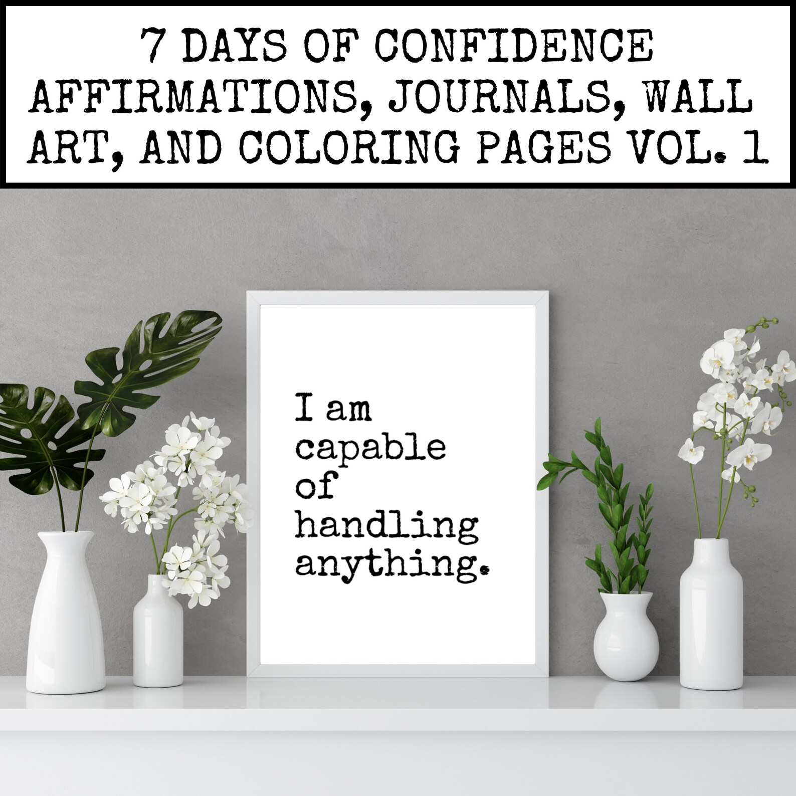 7 Days of Self-confidence Affirmations Journals Wall Art - Etsy