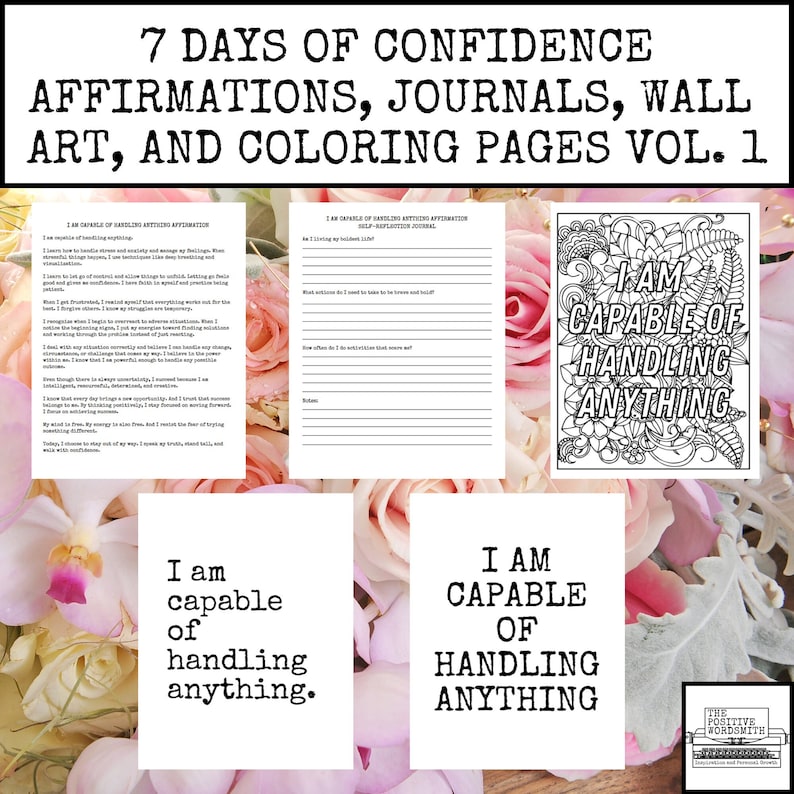 7 Days of Self-confidence Affirmations Journals Wall Art - Etsy