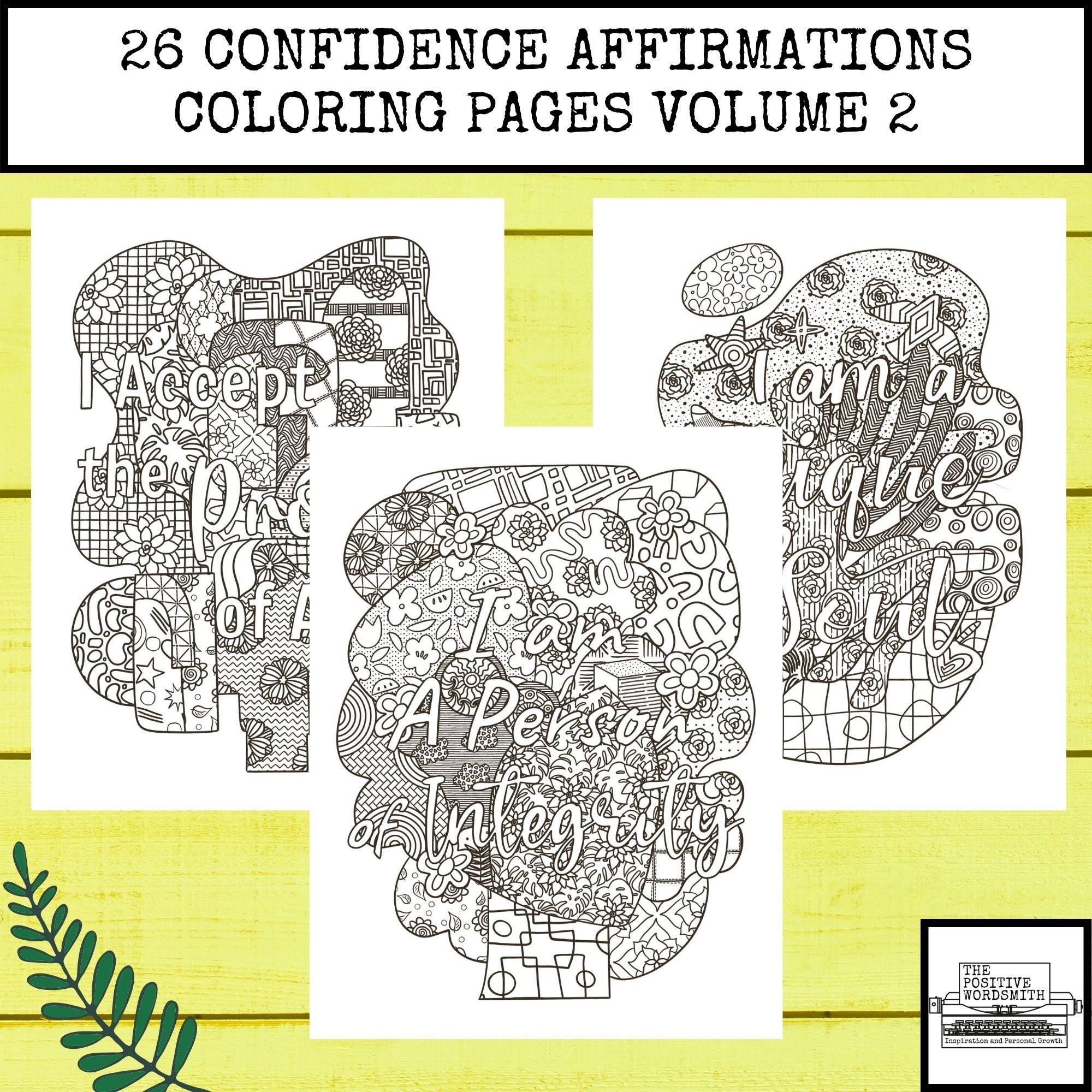 26 Confidence Affirmations Coloring Pages Volume 2 - Etsy