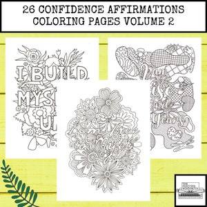 26 Confidence Affirmations Coloring Pages Volume 2, Inspirational ...
