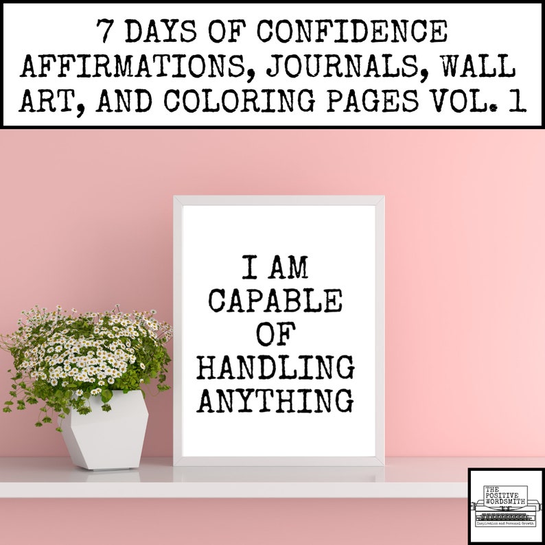 7 Days of Self-confidence Affirmations Journals Wall Art - Etsy
