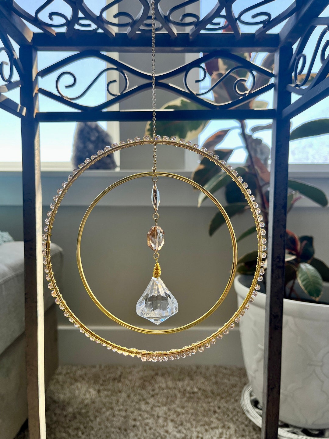 Gold Suncatcher Gift for Women Friendship Gift for Friend Crystal Sun ...