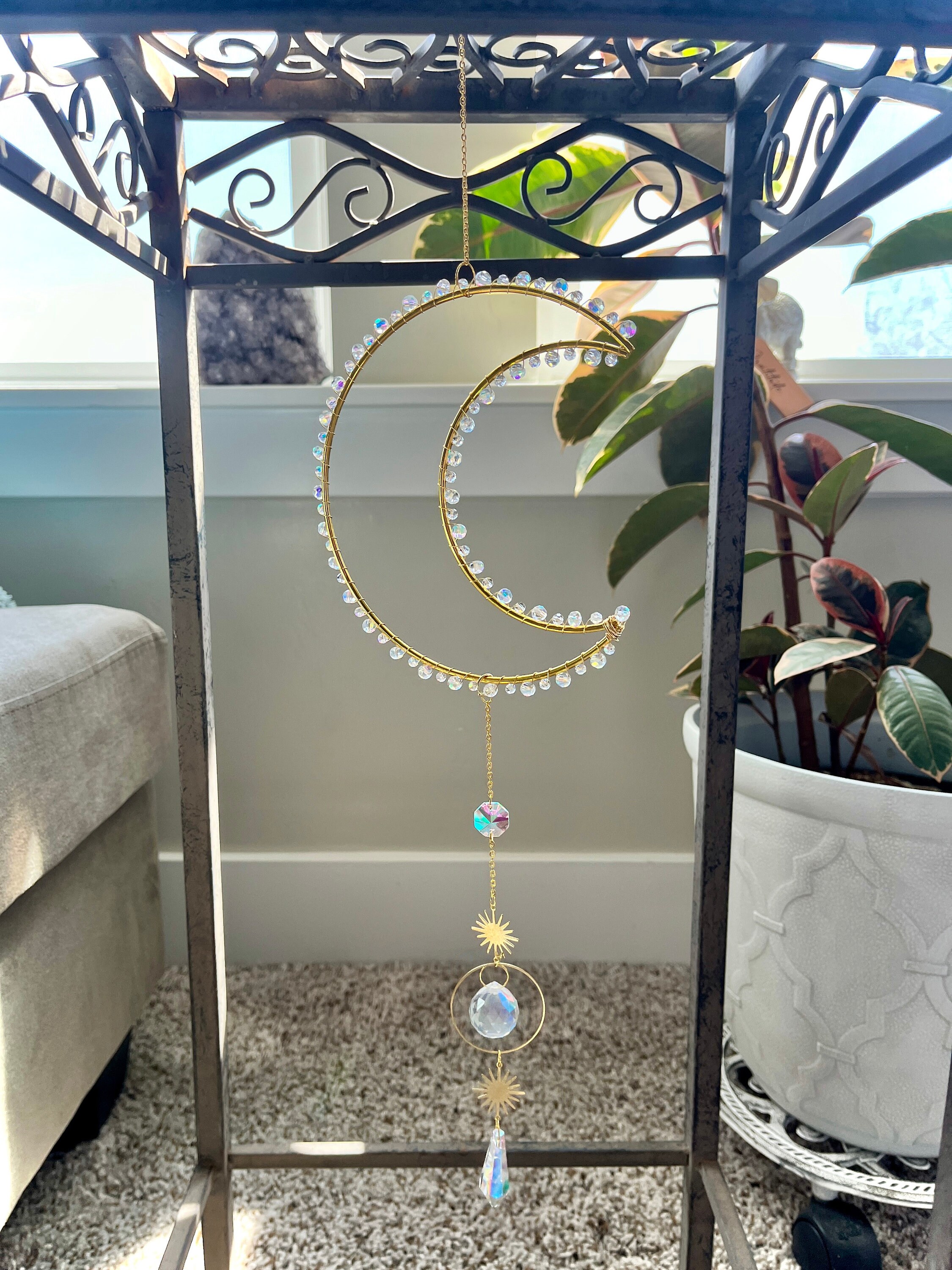 Gold Suncatcher Gift for Women Friendship Gift for Friend Moon Sun ...