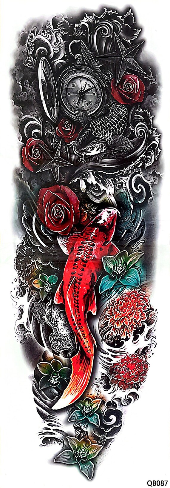 Red Koi Fish Full Sleeve Tattoo - Etsy